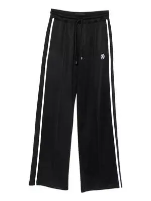 Amiri Jersey Wide Leg Track Pants With Side Stripe Detail - Black