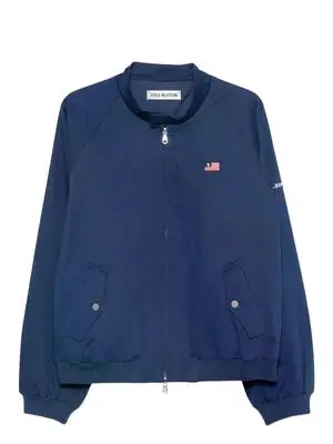 COLE BUXTON Logo Print Raglan Sleeve Jacket - Blue