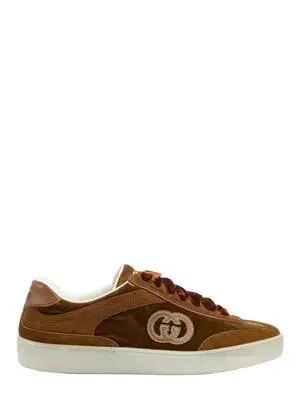 Gucci Interlocking G Velvet Sneakers - Brown