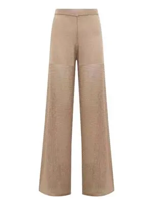 BLUGIRL Open-knit Wide-leg Trousers - Neutrals