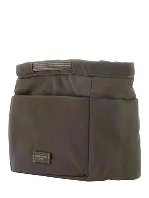 GIANNI CHIARINI Contrast Stitching Leather Clutch Bag - Brown