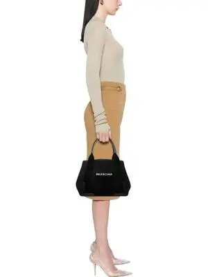 Balenciaga Navy Cabas S Tote Bag - Black
