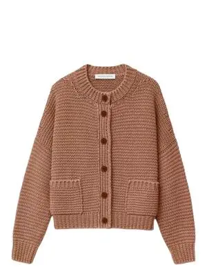 Iris Von Arnim Rosewood Chunky Knit Cardigan - Brown