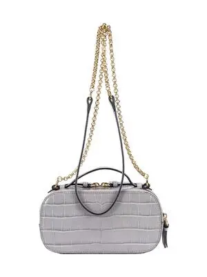 Chloé C Crocodile-effect Shoulder Bag - Grey