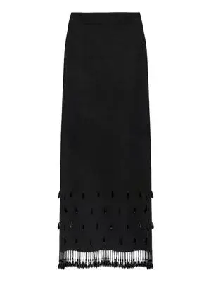 BY MALENE BIRGER Estilla Beaded Fringe Maxi Skirt - Black