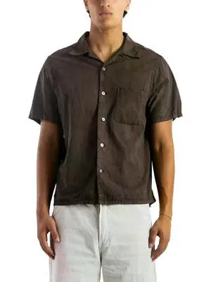 TAIGA TAKAHASHI Lot.113 Open-collar Shirt - Brown