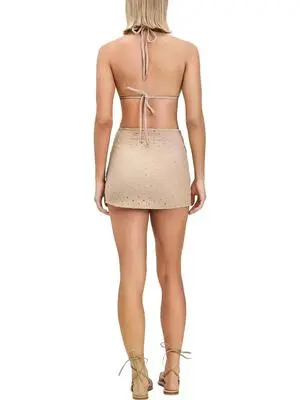 Devon Windsor Devon Romina Eyelet-embellished Cargo Skirt - Neutrals