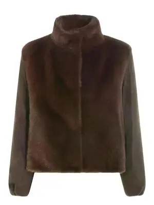 Herno Faux-fur Panelled Jacket - Brown