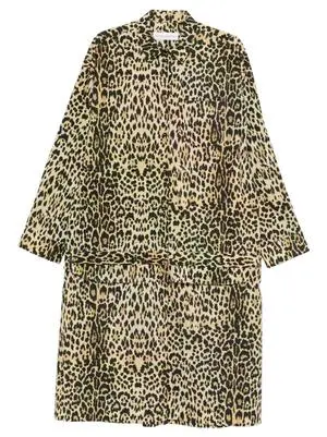Marie Adam-Leenaerdt Leopard-print Shirt Midi Dress - Neutrals