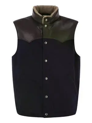 Brunello Cucinelli Shearling Collar Gilet - Blue