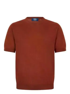 Fedeli Short-sleeved Round-neck T-shirt - Red