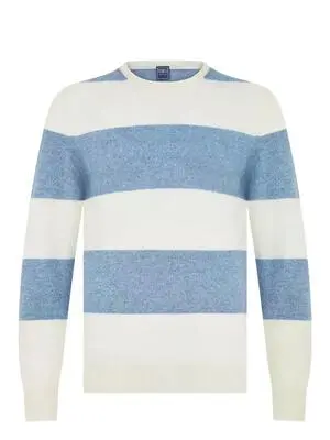 Fedeli Striped Long-sleeve Sweater - Blue
