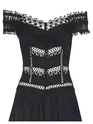 Charo Ruiz Ibiza Eliane Lace-trim Mini Dress - Black