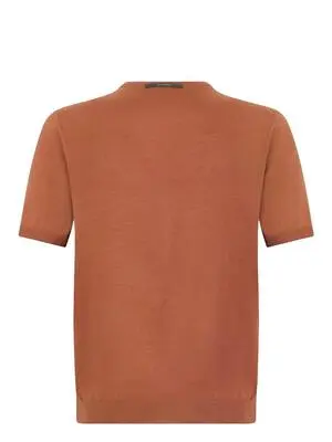Fedeli Short-sleeved Round-neck T-shirt - Brown