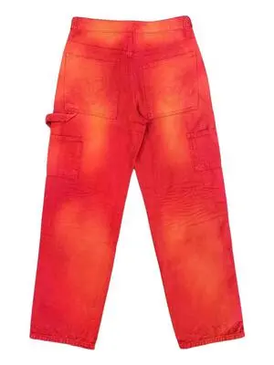 THUG CLUB Two-tone Washed Trousers - Red