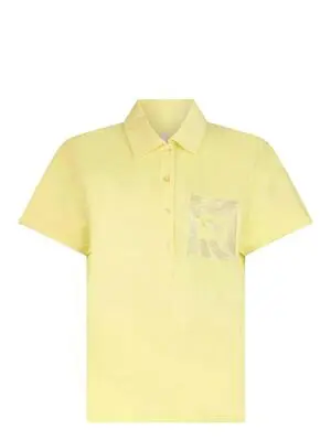 Liu Jo Embellished Pocket Polo Shirt - Yellow
