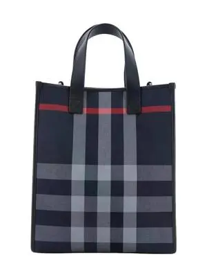 Burberry Medium Tote Bag In E-canvas - Blue