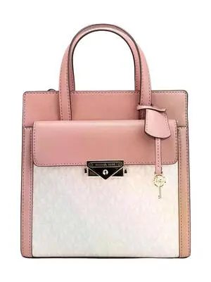 Michael Kors Monogram Logo Plaque Tote Bag - Pink