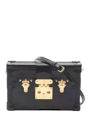 LOUIS VUITTON Petite Malle Monogram Vernis Shoulder Bag - Black