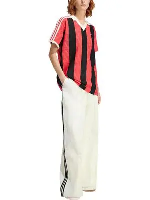 Adidas Striped Short-sleeve Polo - Red