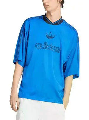 Adidas Logo Print Oversized T-shirt - Blue