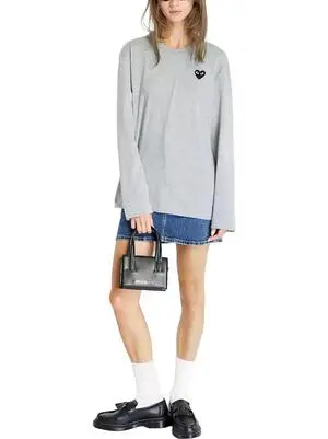 Play Comme Des Garcon Heart Logo Long-sleeve T-shirt - Grey