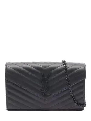 Saint Laurent Cassandre Cross Body Bag - Black