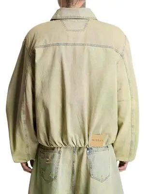 MISBHV Sand-washed Bomber Denim Jacket - Neutrals