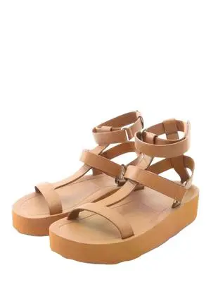 Hermès Leather Platform Sandals - Neutrals