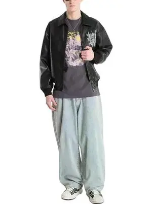 WASTED Stronghold Varsity Bomber Jacket - Black