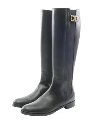 DOLCE & GABBANA Dolce & Gabbana DG Logo Embellished Leather Boots