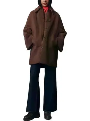 The Great. Plush Car Coat - Brown