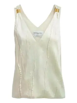 Brandon Maxwell Crinkled-pleat Tank Top - Neutrals