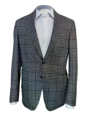 Luciano Barbera Check Single-breasted Suit Jacket - Blue