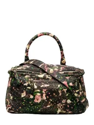Givenchy Medium Floral Printed Calfskin Pandora Satchel - Black