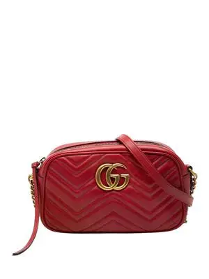 Gucci Gg Marmont Matelassé Leather Crossbody Bag - Red
