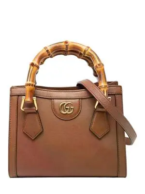 GUCCI Gucci Calfskin Bamboo Diana Satchel