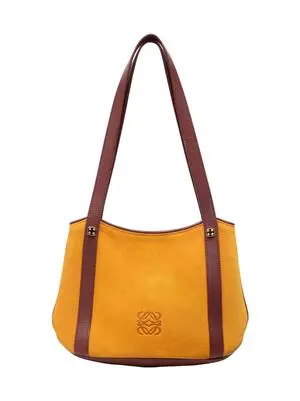 Loewe Suede Anagram Shoulder Bag - Yellow