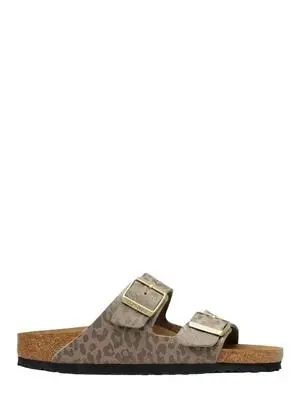 BIRKENSTOCK Arizona Leopard Print Sandals - Grey