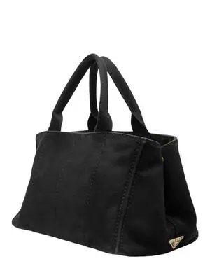 Prada Canapa Logo Satchel - Black