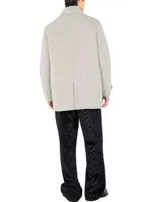 Roberto Cavalli Notched Lapels Padded Coat - Neutrals