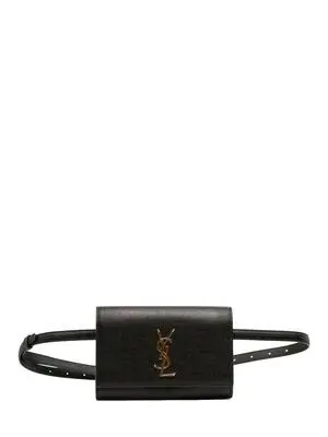 Saint Laurent Grain De Poudre Leather Belt Bag - Black