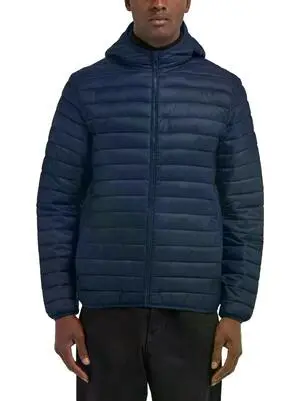 Roberto Cavalli Quilted Hooded Jacket - Blue