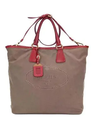 Prada Jacquard Logo Tote Bag - Neutrals