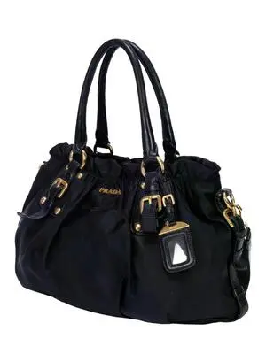 Prada Tessuto Gaufre Shoulder Bag - Black