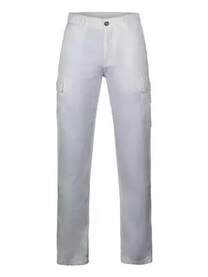 MOORER Cargo Garment-dyed Trousers - White