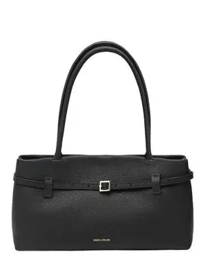 Manu Atelier Buckle-strap Tubular Handles Tote Bag - Black