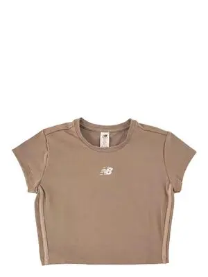 NEW BALANCE Harmony Fitted T-shirt With Logo Detail - Neutrals