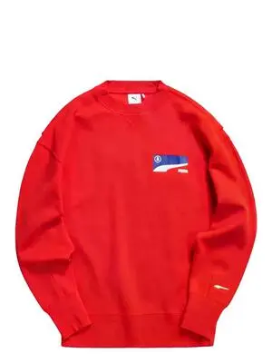 PUMA Ader Crew-neck Long-sleeve Sweater - Red