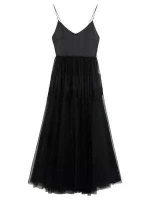 Viktor & Rolf Tulle Lace-trim Maxi Dress - Black